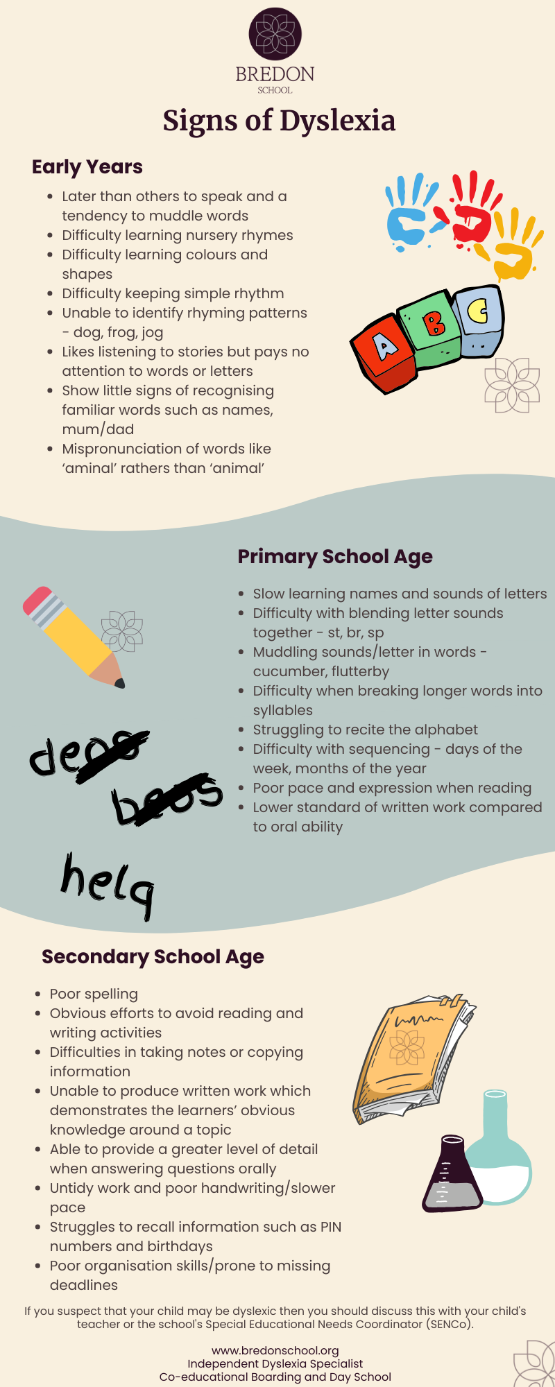 Signs of Dyslexia | Dyslexia Senior School | Bredon School
